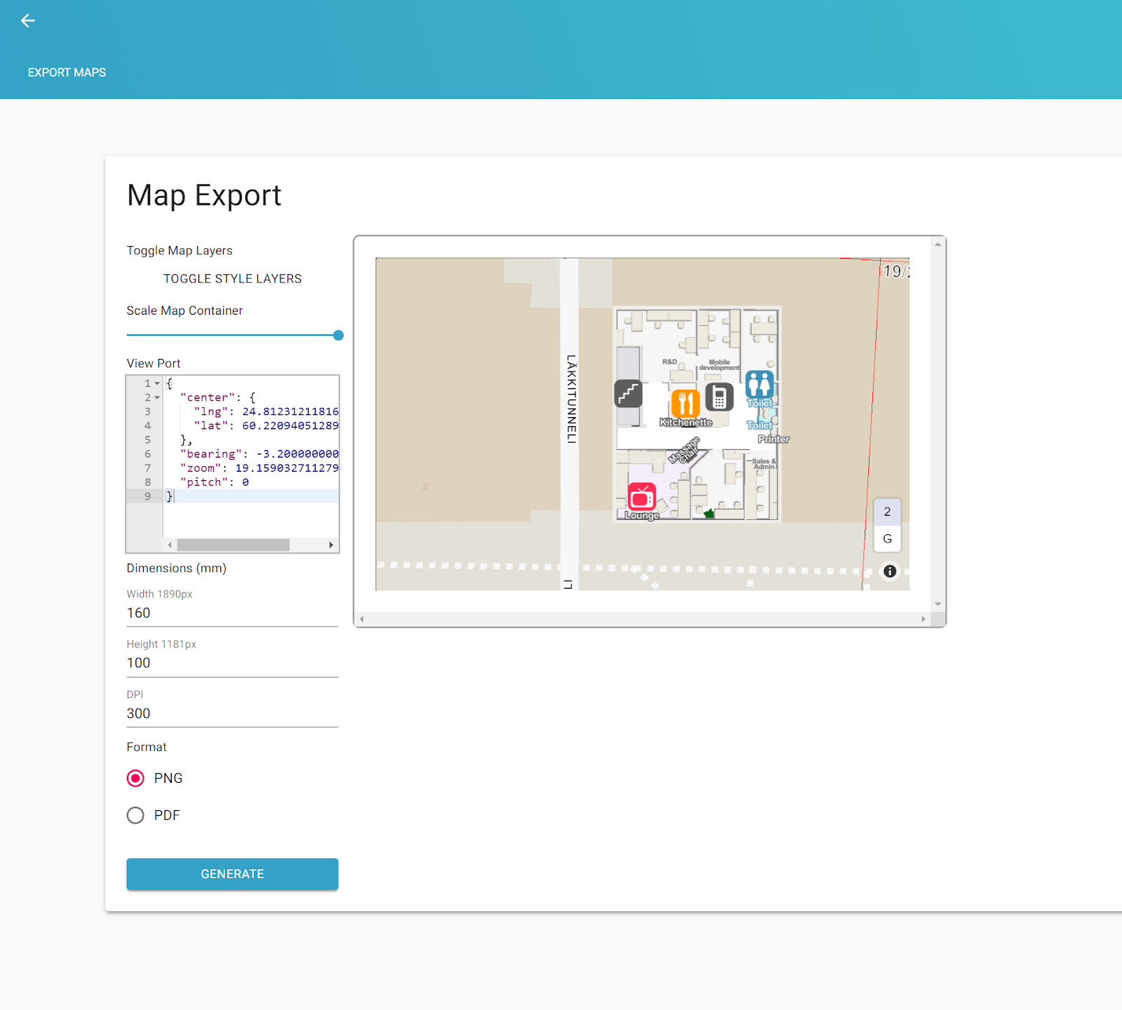 Exporting PNG/PDF Maps from Steerpath Dashboard – Steerpath